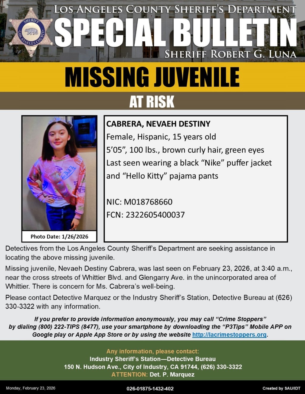 Desperate search for SoCal girl, 15, who vanished overnight: 'Every ...