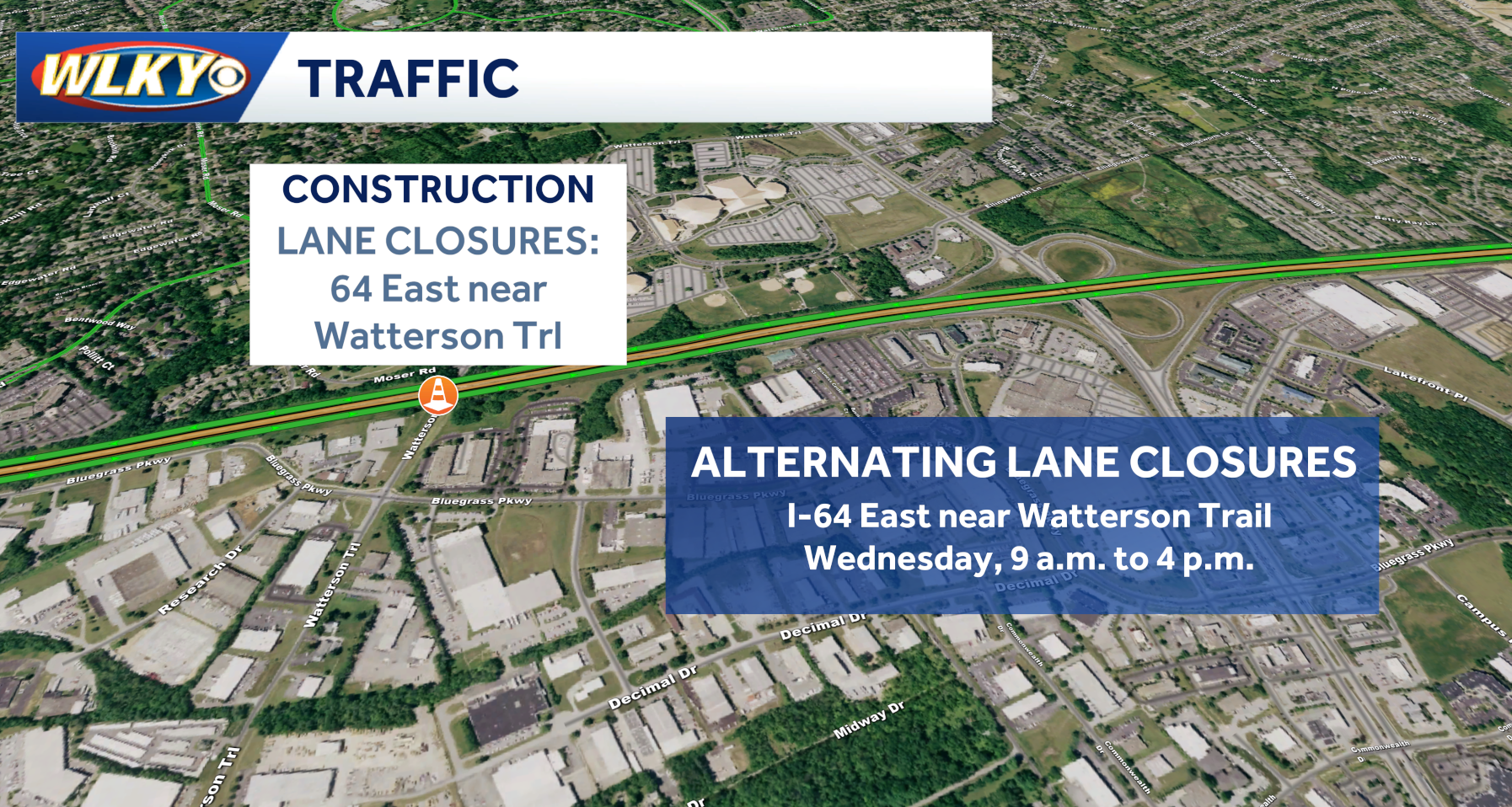 Traffic: Alternating lane closures on I-64 causing huge backups
