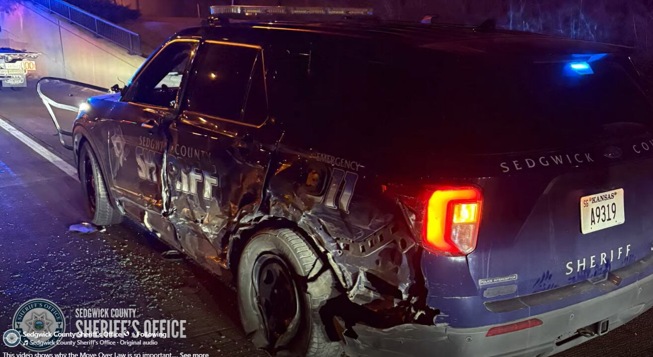 Semi strikes Sedgwick County deputy’s patrol vehicle during traffic stop