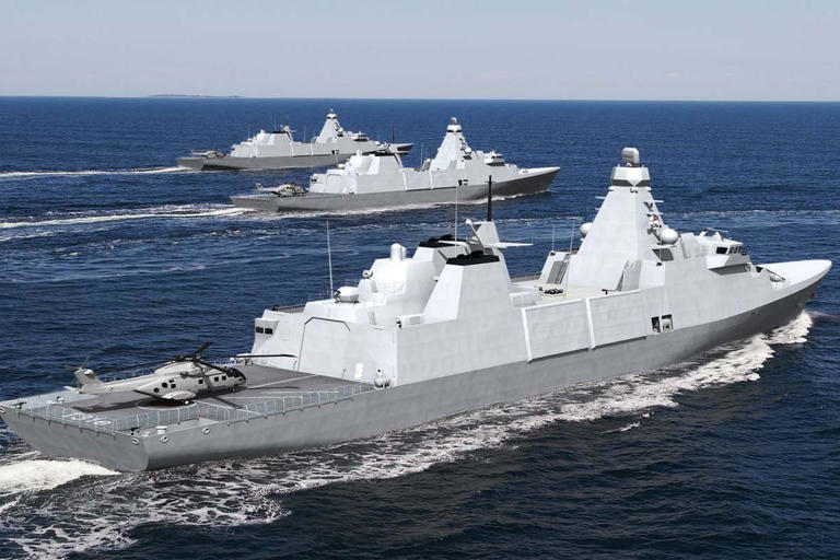 Burnley’s warship takes a bow: Type 31 Inspiration class frigate HMS ...
