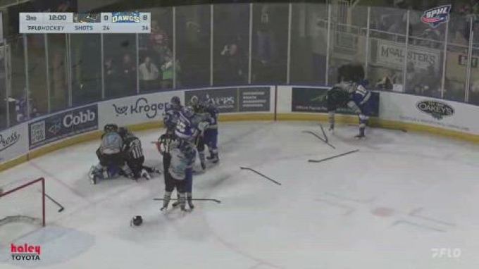 SPHL line brawl ends with goalie fight with all 12 players on the ice ...