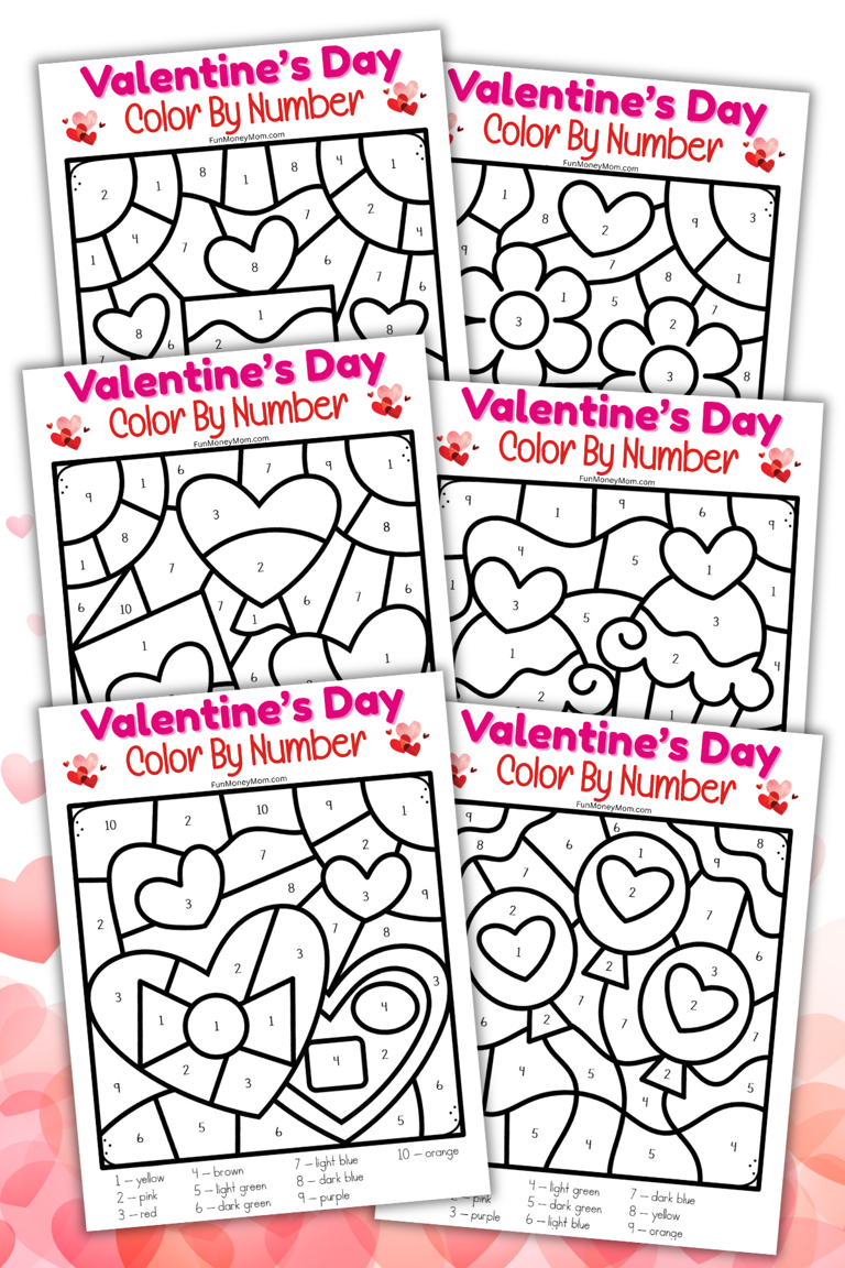 Valentine's Day color by numbers