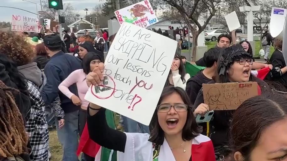 The unique signs at the Clovis students’ protest against ICE