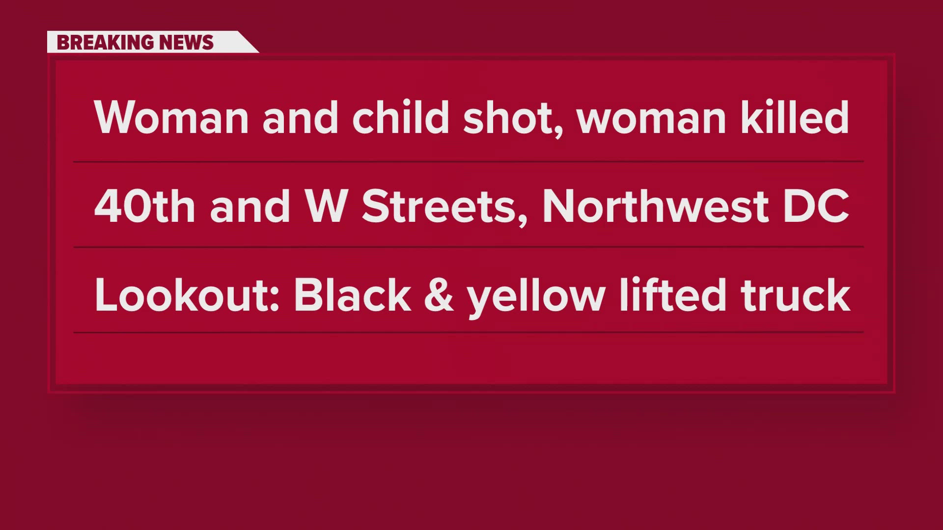 Woman shot and killed in Northwest DC, child injured