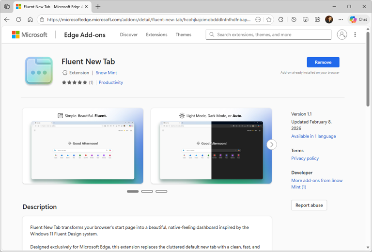 New tab extension aims to fix Microsoft Edge’s cluttered layout