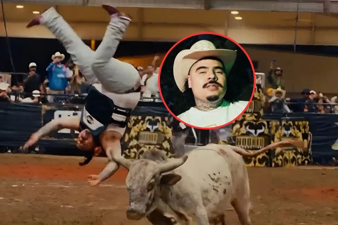 That Mexican OT goes flying through the air by a bull at a Texas rodeo ...