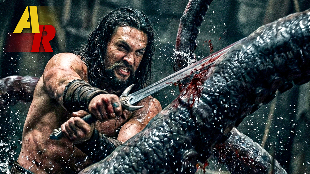 Jason Momoa fights a monster in Conan the Barbarian