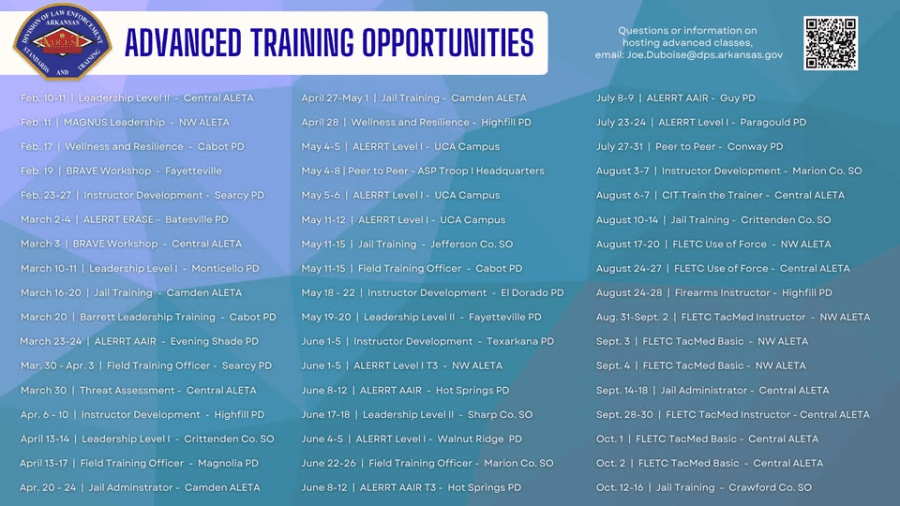 Arkansas Division of Law Enforcement Standards and Training offering ...
