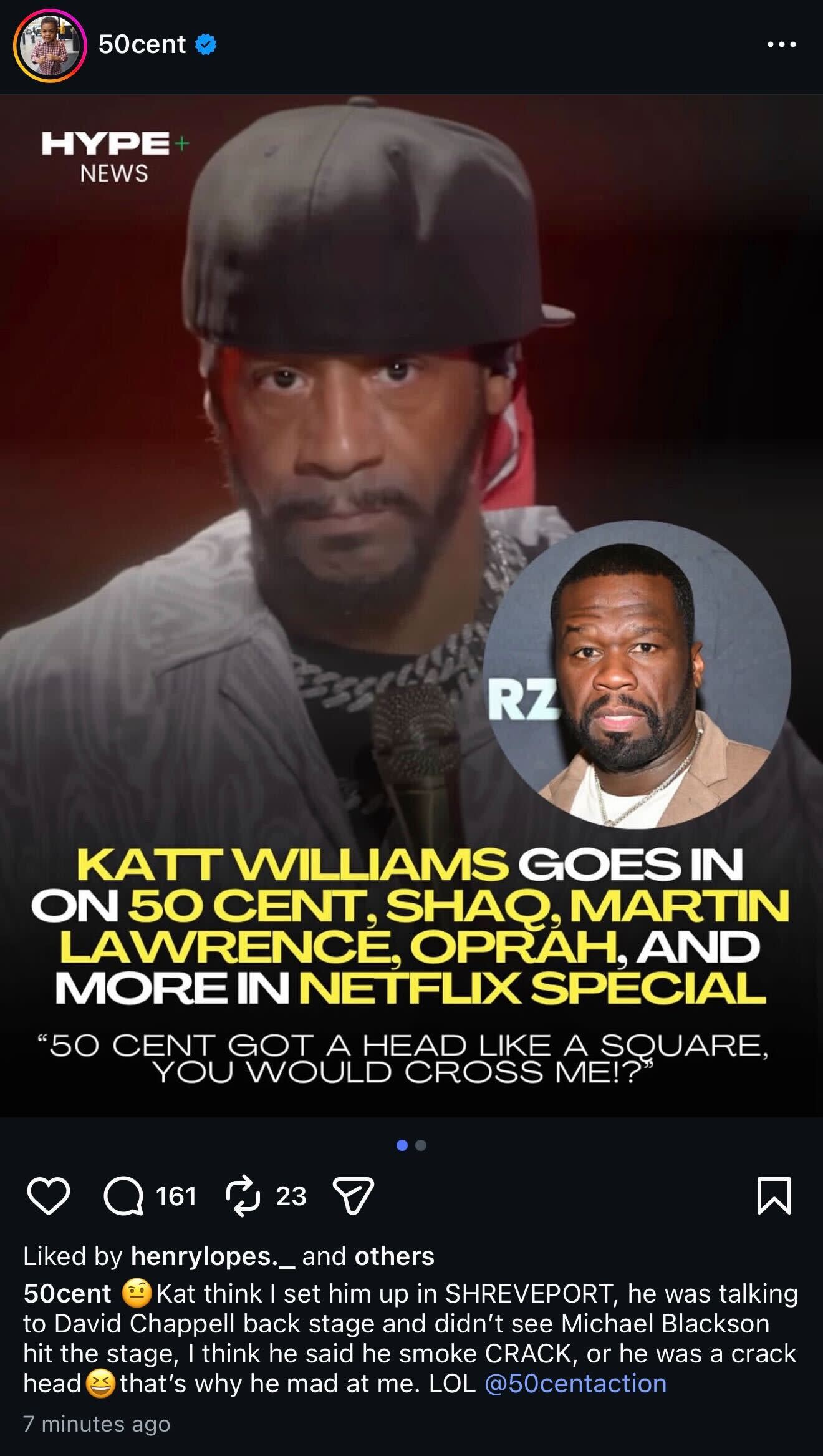 50 Cent responds to Katt Williams joking about him: 'He was a crack ...