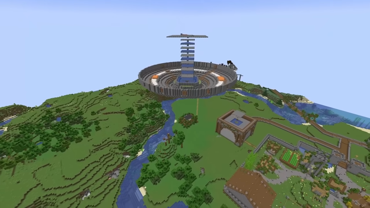 I built a massive alien UFO in Minecraft hardcore