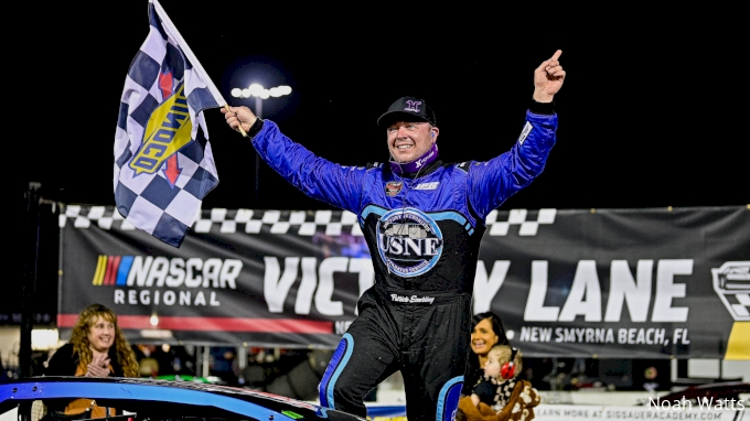 Patrick Emerling reacts after John Blewett III Memorial win