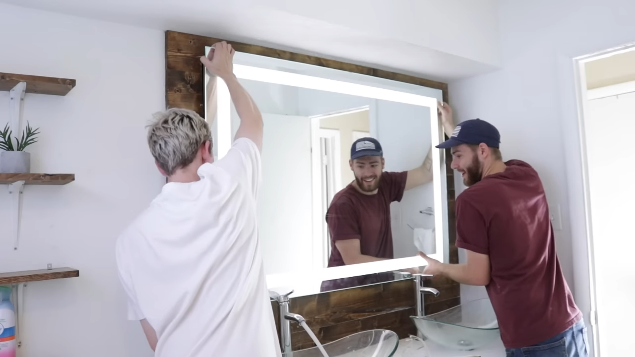 He added hidden lighting behind the mirror - then this happened