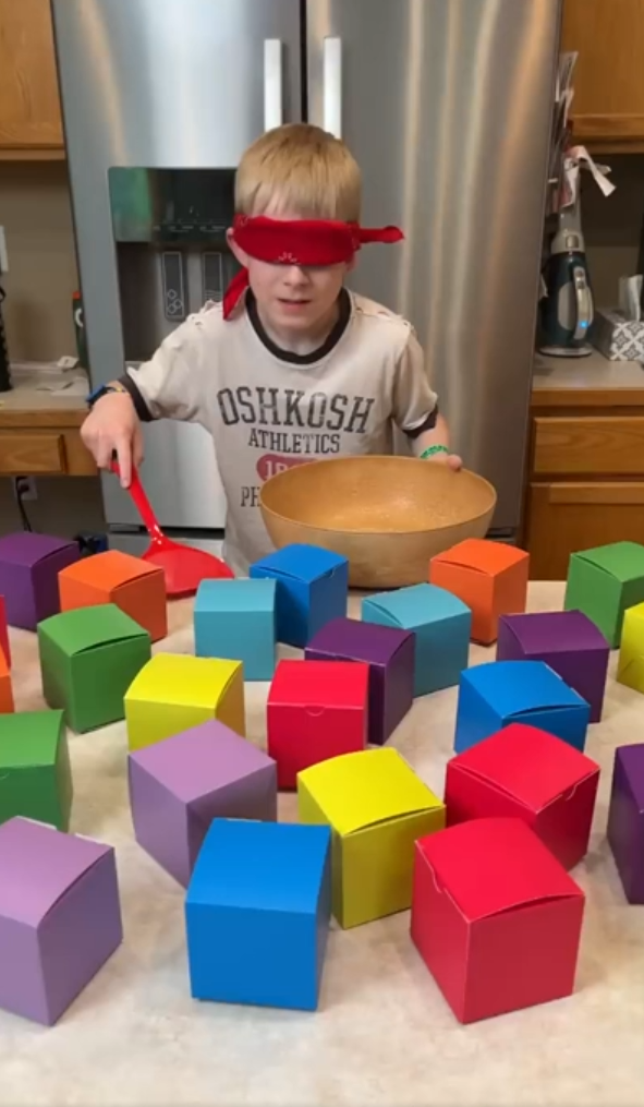 Family box scoop challenge for cash prize