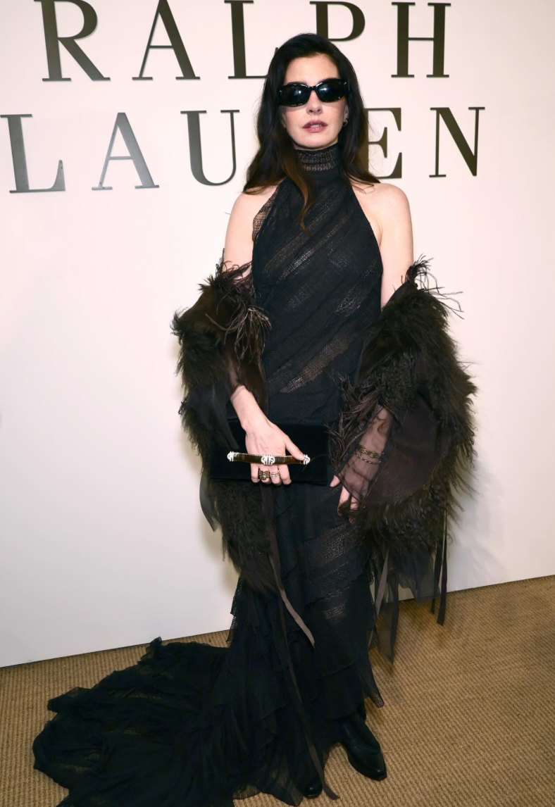 Sheer confidence: Anne Hathaway stuns in sheer at Ralph Lauren at New ...