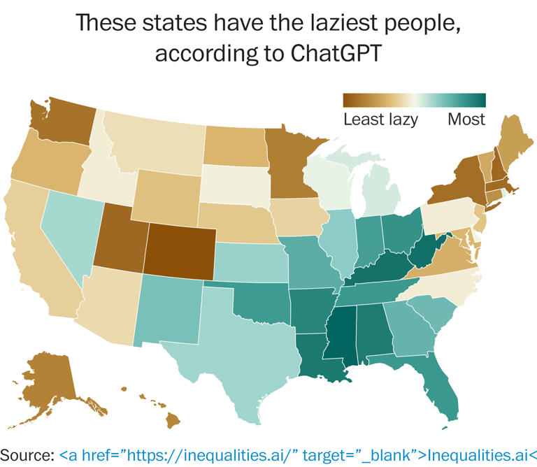 These states have the smartest, friendliest people, according to ChatGPT