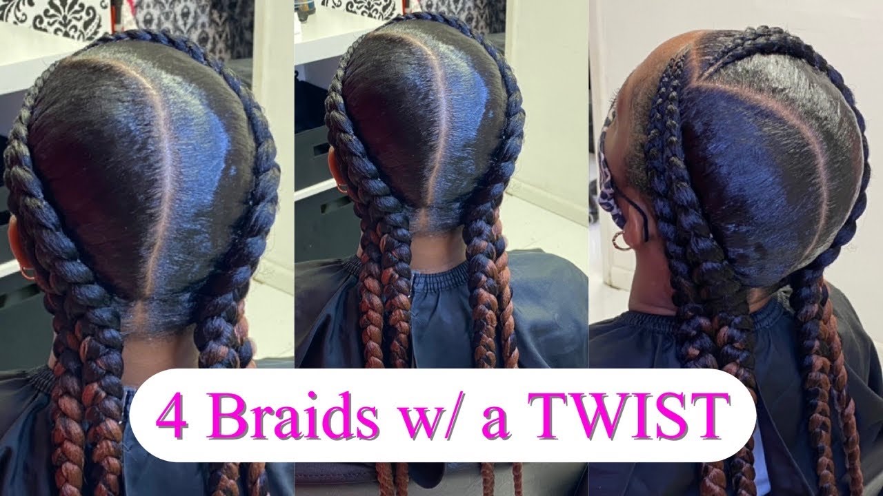 Those 4 braids with a twist! | Feed-in braids tutorial