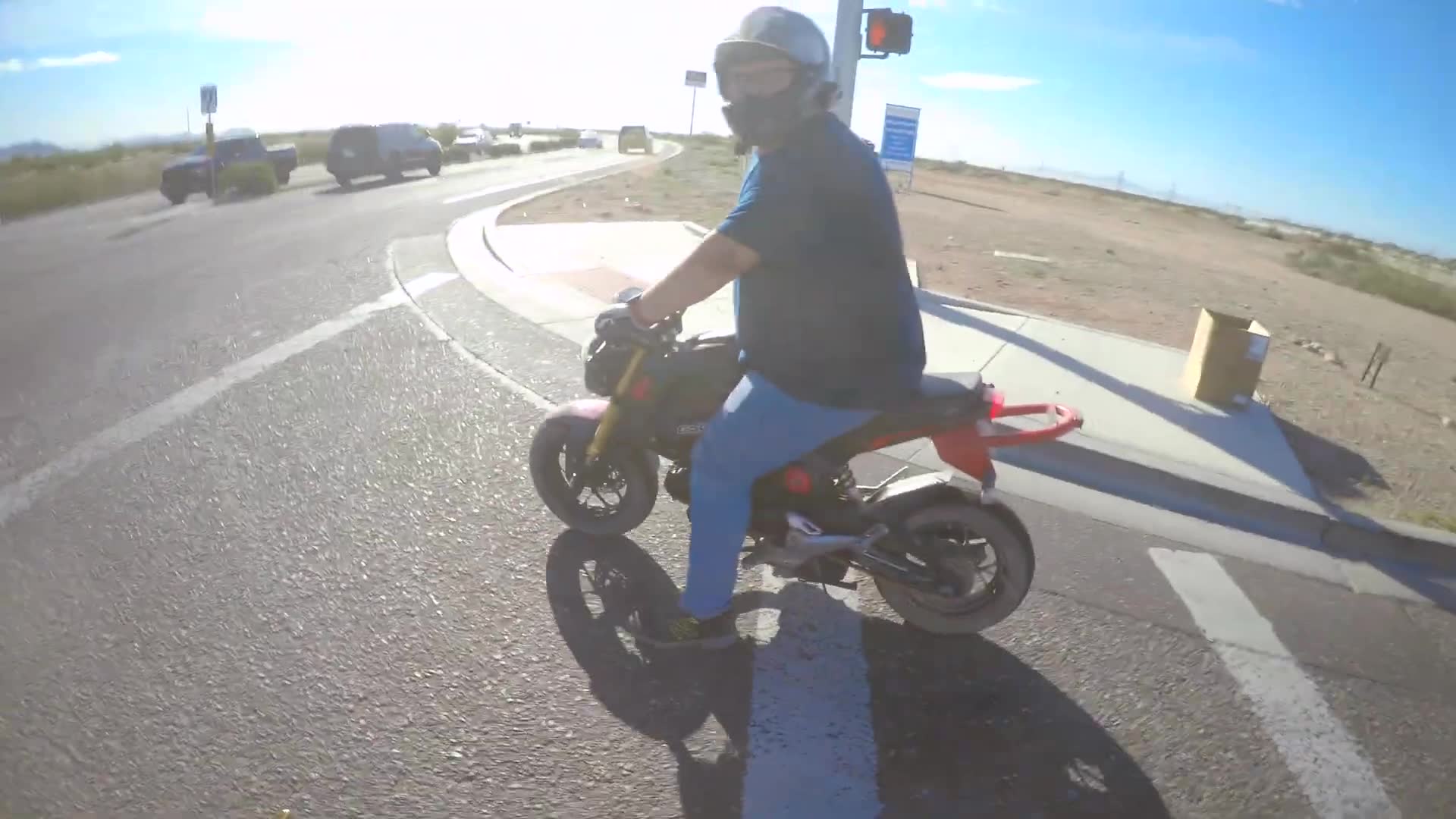 Police traffic stop for minor speeding violation caught on helmet camera