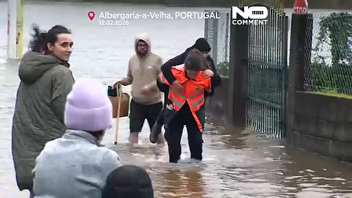 Heavy rains cause flooding, evacuations and motorway collapse in Portugal