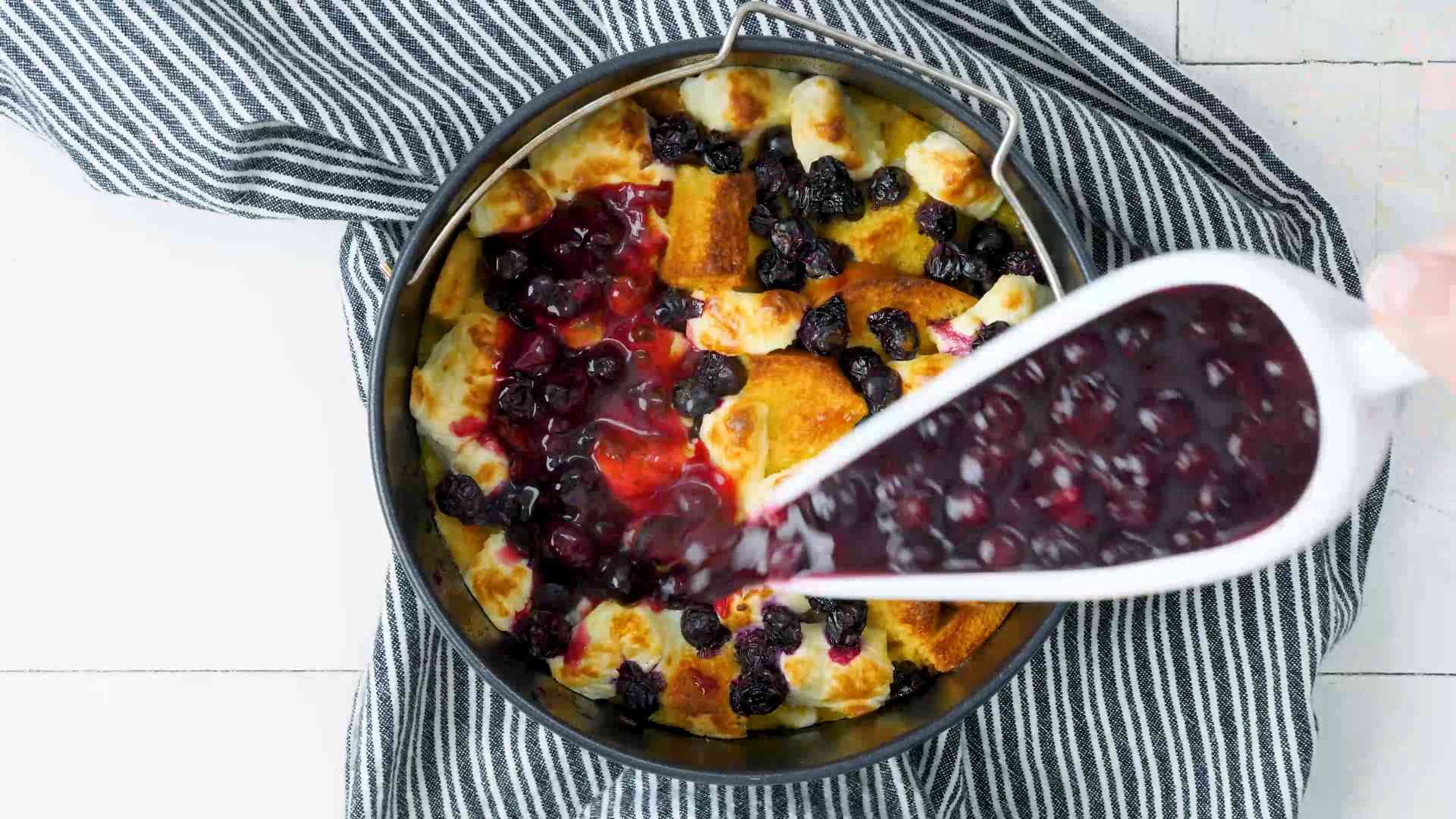 Air fryer blueberry French toast casserole