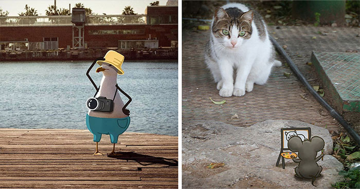 These real-world photos get tiny doodles, and everything suddenly looks ...
