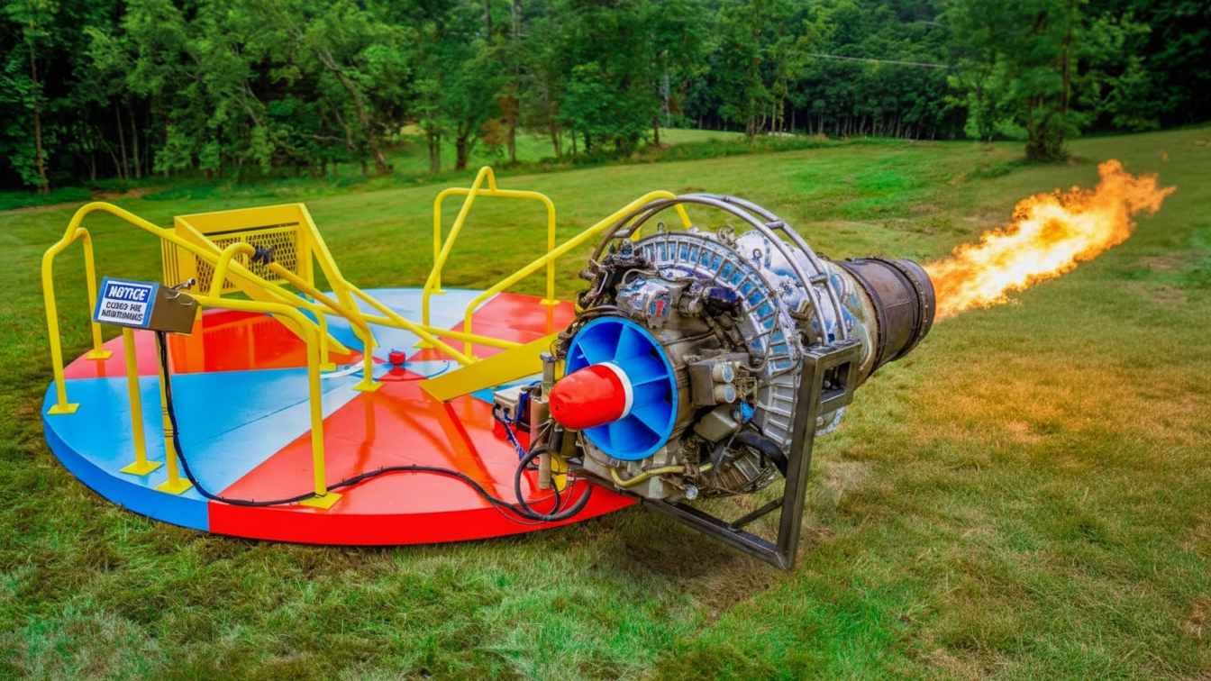 They put a jet engine on a children’s ride - and it couldn’t stop spinning
