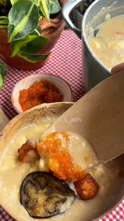 Mote de queso con bleo y berenjena: receta tradicional