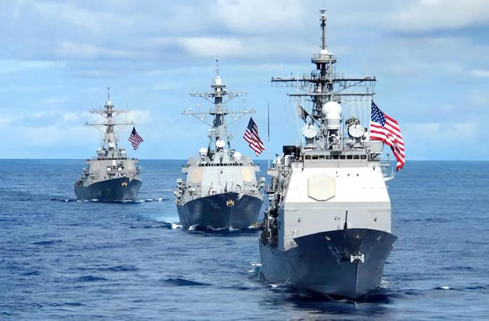 Three US Navy ships collide near South America
