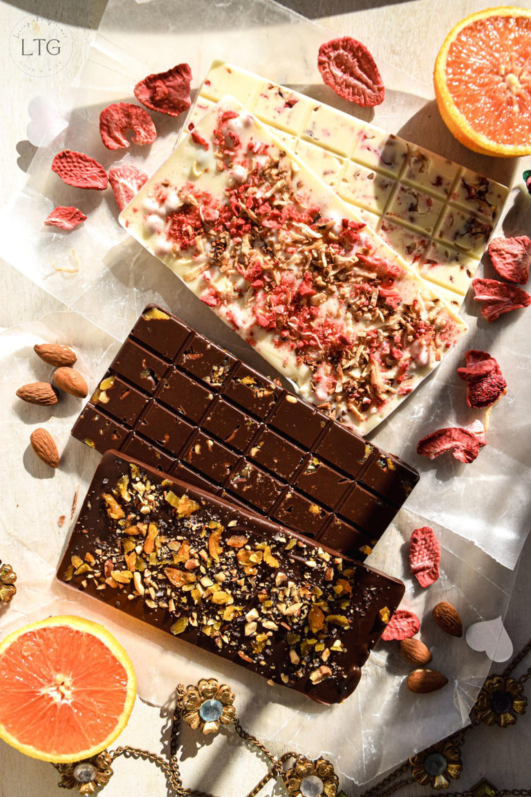 Homemade gourmet chocolate bars