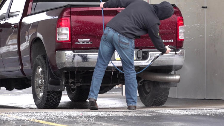 Drivers flock to car washes as temperatures rise above freezing