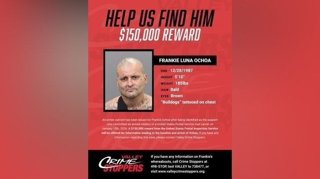 Crime Stoppers tip after $150,000 reward offered by USPS leads to arrest