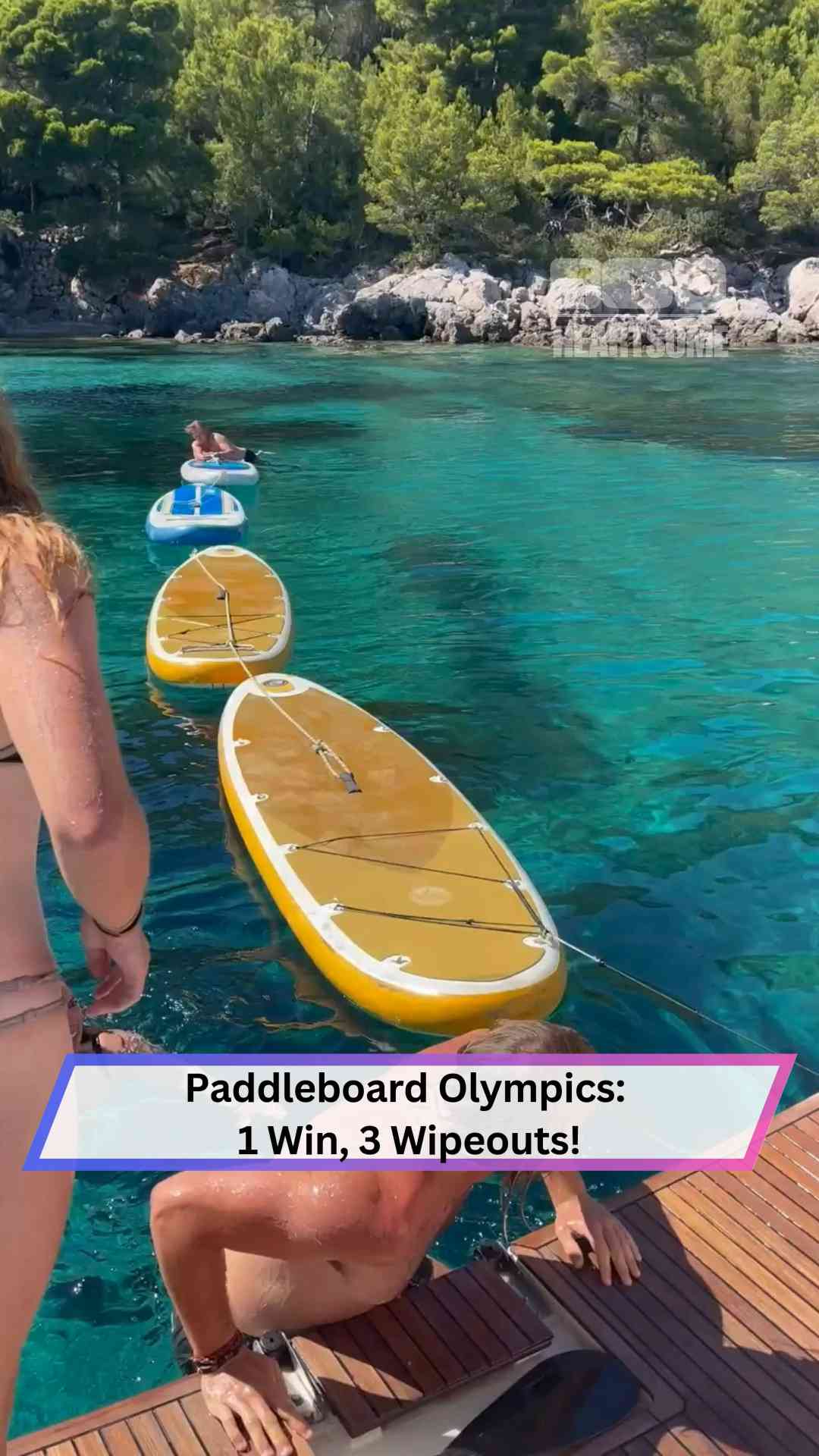 Friends fail the paddle boat jump challenge in the most hilarious way