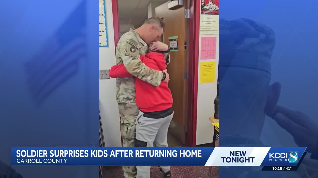 'Daddy!': Watch the heartwarming homecoming for this Iowa National ...