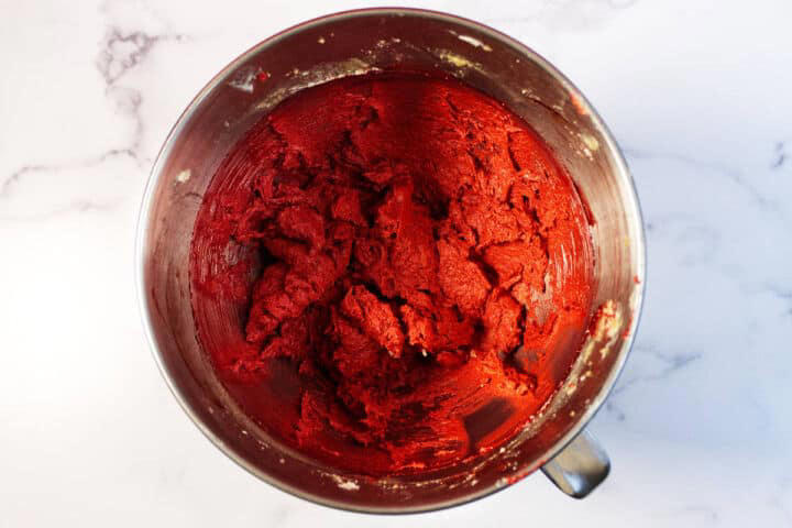 Chewy red velvet chocolate chip cookies