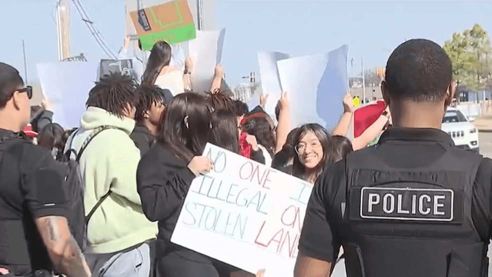 Union High School students stage walkout during classes to protest for ...