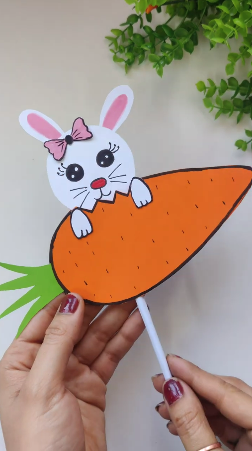 Cute DIY rabbit craft idea for kids and beginners