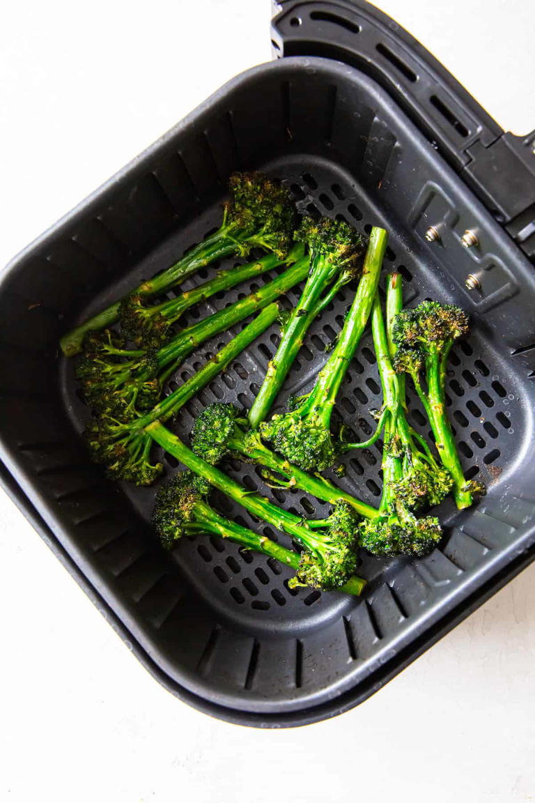 Easy air fried broccolini