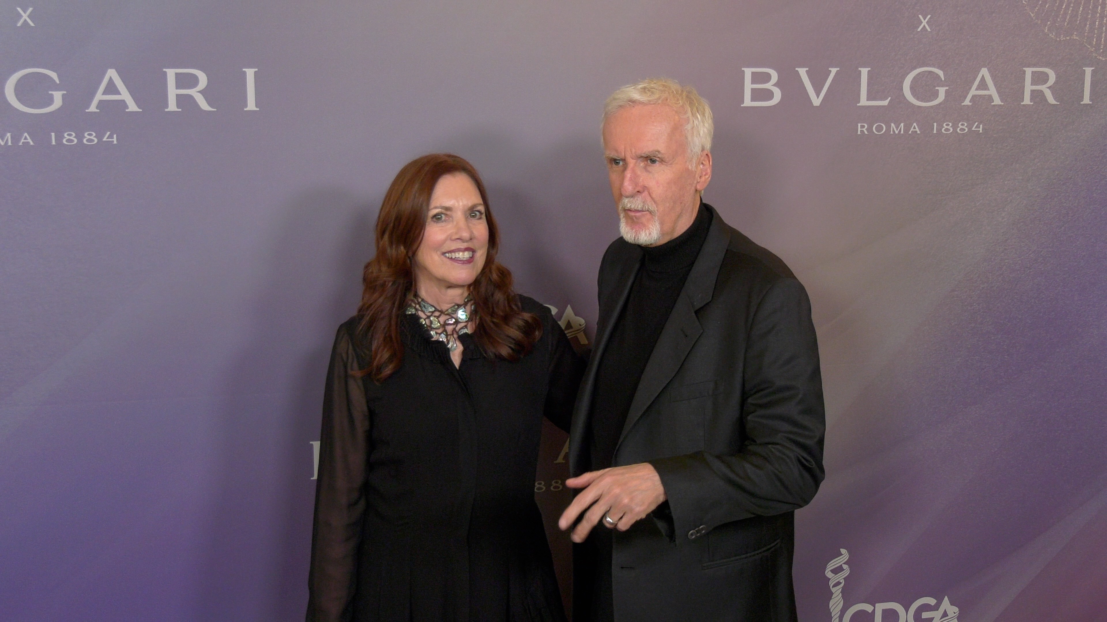 Deborah Lynn Scott and James Cameron attend the 28th Costume Designers ...