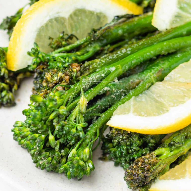 Easy air fried broccolini