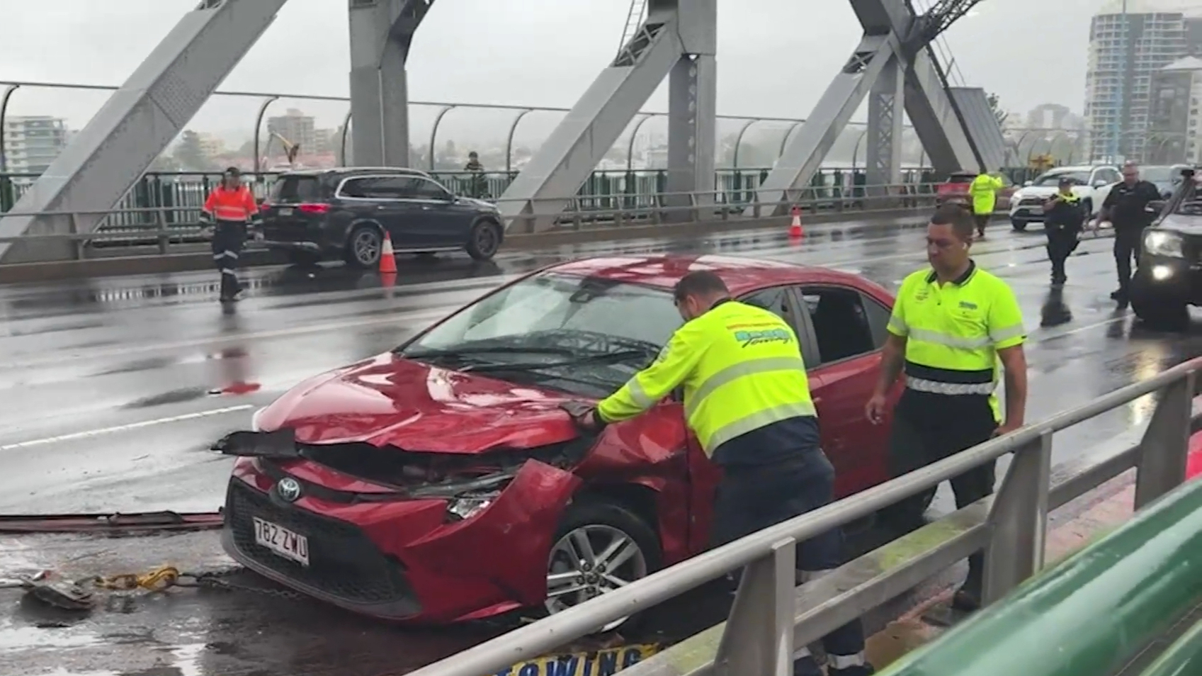 Man charged after alleged carjacking, multi-vehicle crash on Brisbane's ...