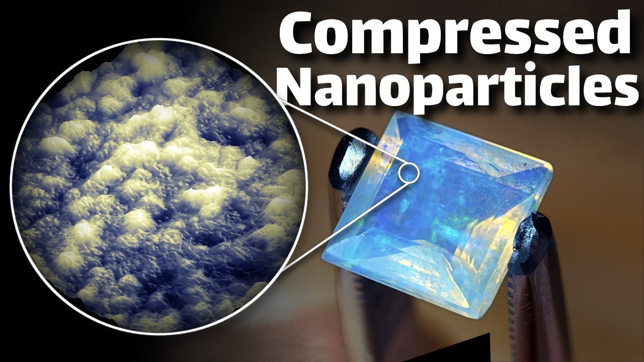 Microscopic view of an opal gemstone