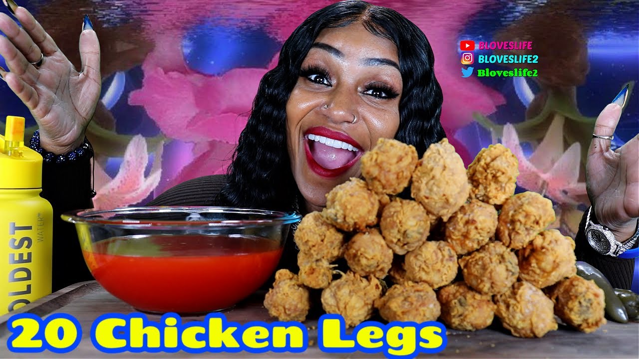 20 chicken legs with sweet and sour sauce mukbang
