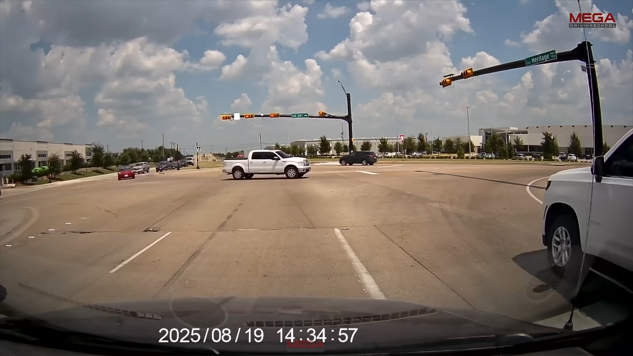 Instant karma for a reckless driver