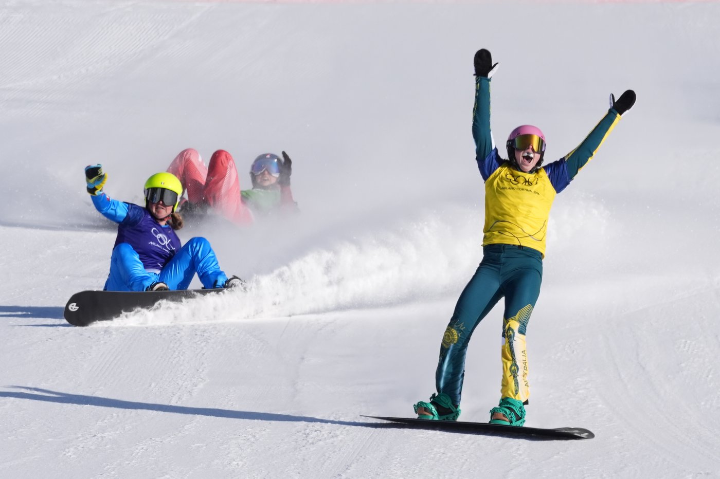 Australia's Josie Baff takes Olympic gold in women's snowboardcross racing