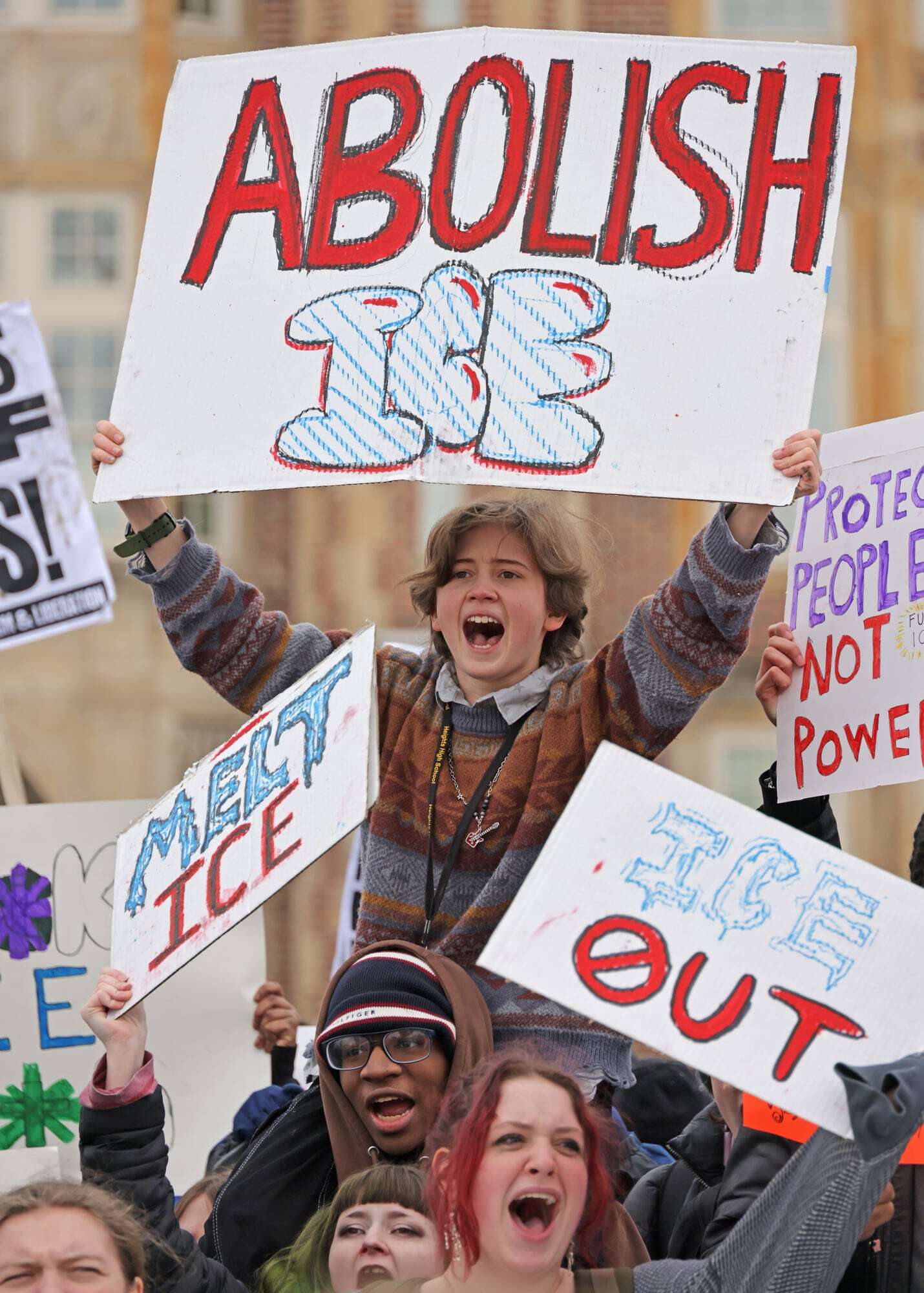 Students at Cleveland Heights High School walk out to protest ICE ...