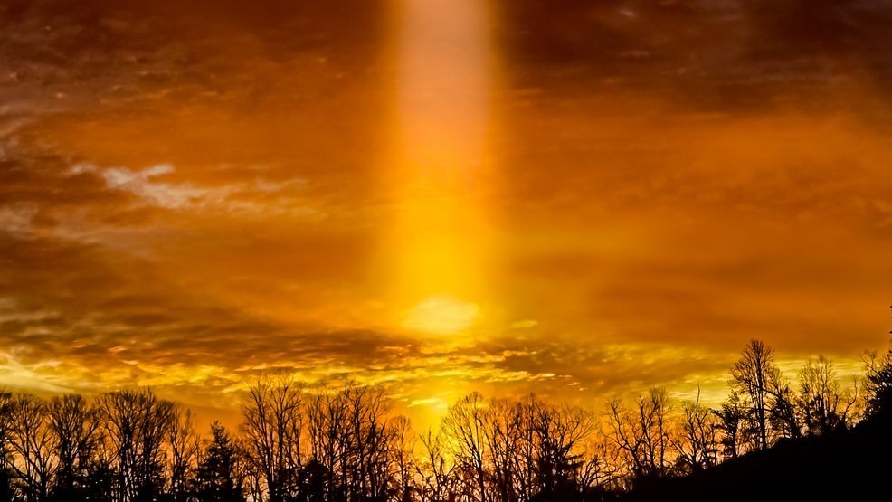 Gallery: Rare sun pillar lights up western North Carolina skies