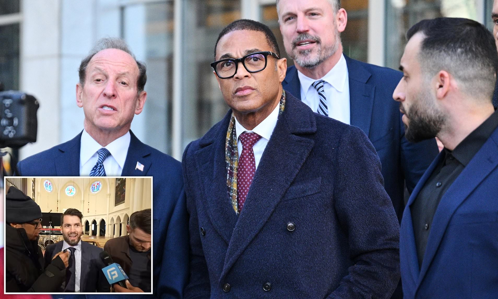 Awkward moment Don Lemon unloads his many accessories at court security