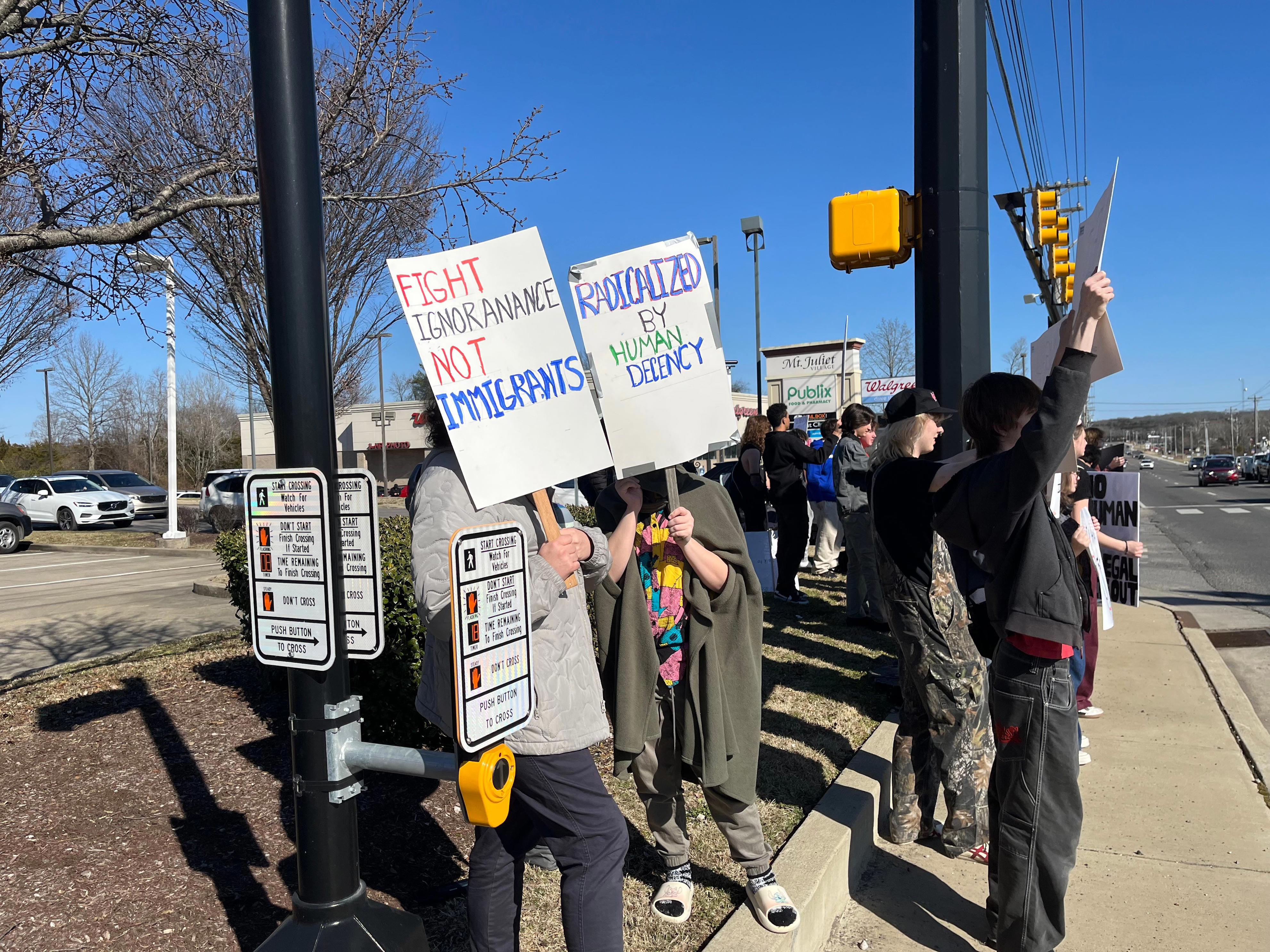 Wilson County students 'who care about this' carry out ICE protest