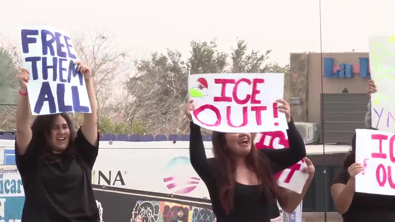 United South High School students protest ICE activity