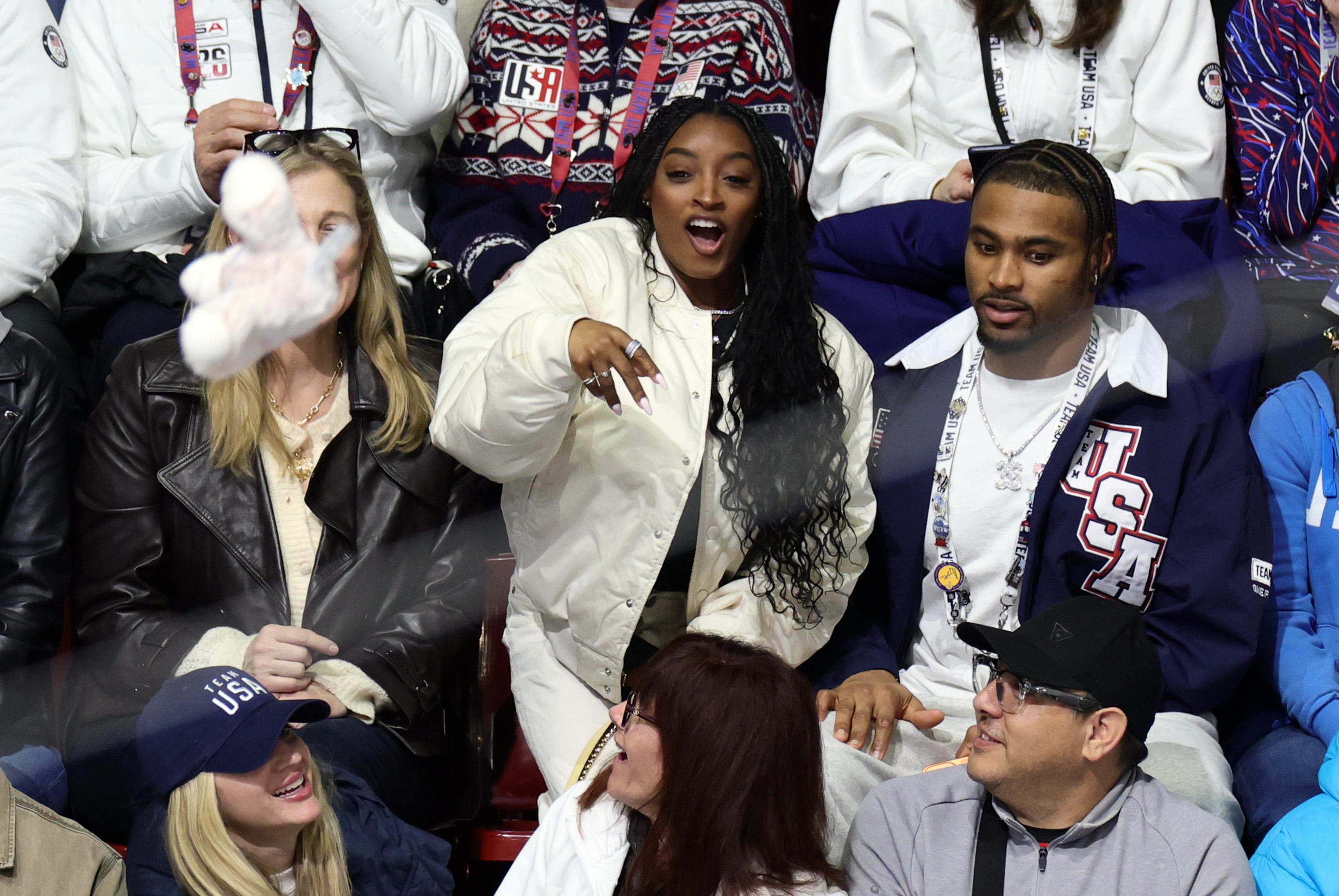 See celebrities at Winter Olympics, from Simone Biles to Stanley Tucci