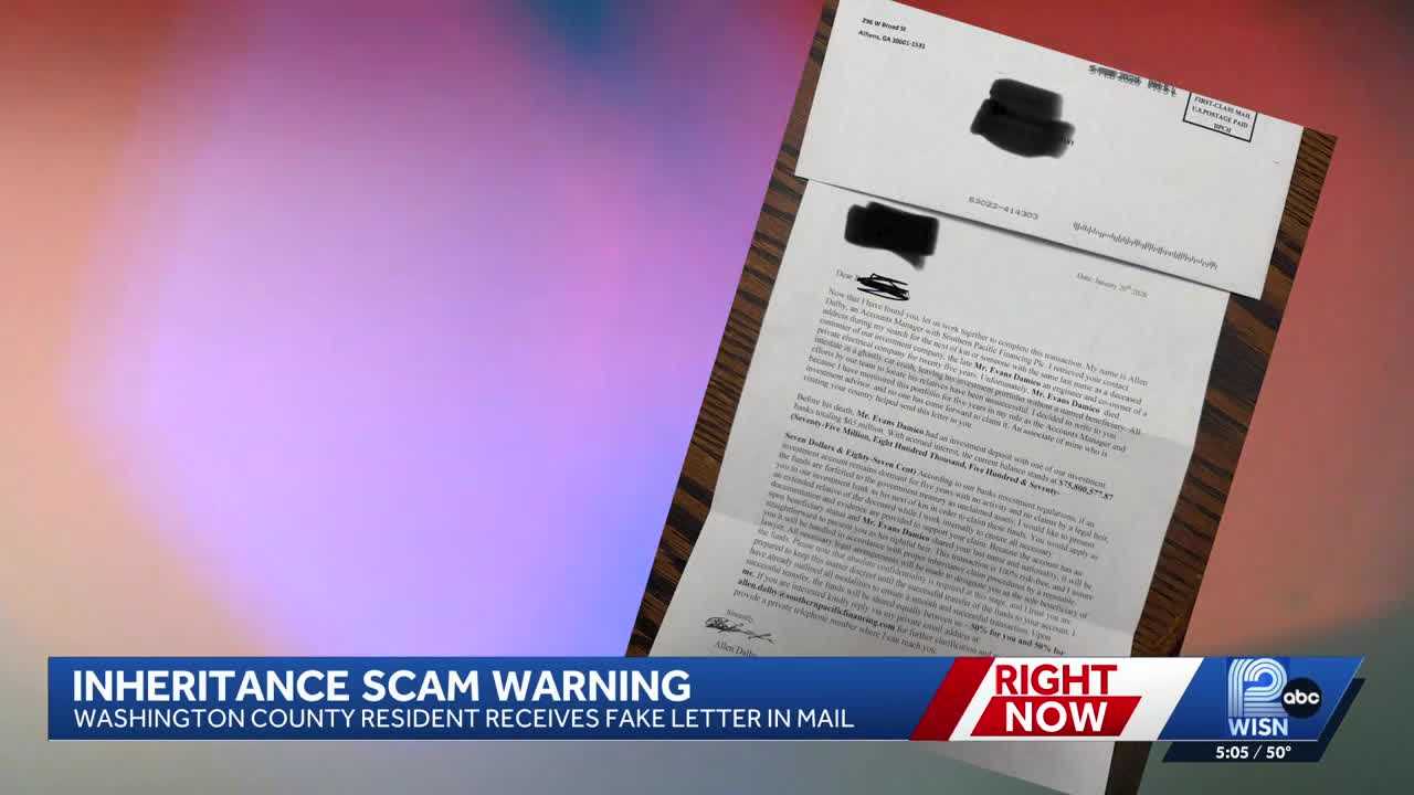 'Scammers play a long game': Investigators warn of inheritance letter scam